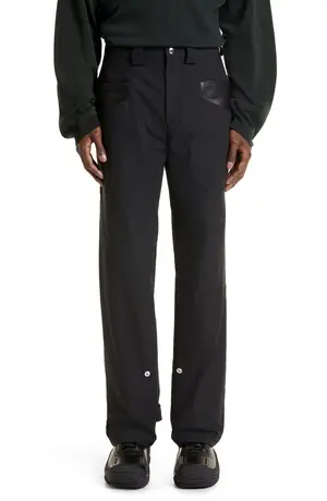 Kiko Kostadinov Mcnamara Uniform Stretch Nylon & Leather Trousers